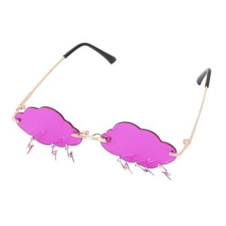 Hemoton Lunettes de Soleil sans Monture Effet Vague pour Femmes Forme Larme pour Conduite et Shopping Couleur Violet Accessoire Mode pour Plein Air