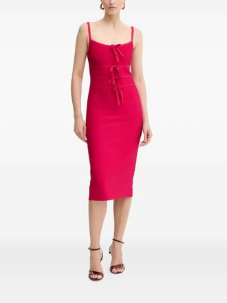 H&eacute;rve L&eacute;ger Alicia Midikleid mit Schleife - Rosa