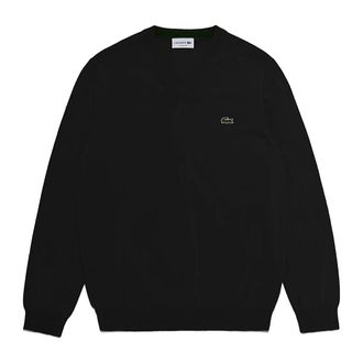 Lacoste Cotton V-Neck Sweater - - Knitwear - Herren - Schwarzk - S