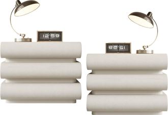 Generic Nachttisch Mit 3 Schubladen - Massivholz-Nachttisch Mit Mikrofaserleder Überzogen, Kein Zusammenbau Erforderlich (50 cm B × 50 cm T × 39,9 cm H, Schwa