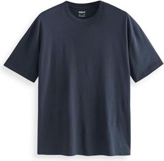 Next T-Shirt Épais pour Homme à Col Ras du Cou, 100% Coton, Lot de 4 x T-Shirts pour Homme Bleu Marine XL