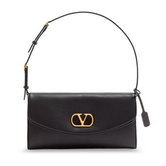Valentino Garavani DeVain Small Nappa Schultertasche - - Bags - Damen - Schwarzk - ONE SIZE