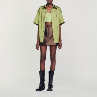 Sandro Oversize-Hemdbluse aus Satin