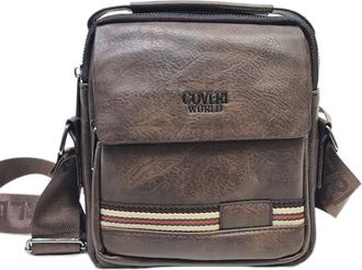Coveri Collection Coveri Sac à bandoulière pour homme en cuir synthétique, dimensions 20 x 18 x 4,5 cm, avec plusieurs poches et fermeture à glissière, poche avant ferm