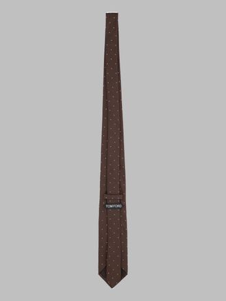 Tom Ford Jacquard Silk 8 Cm Necktie - Brown