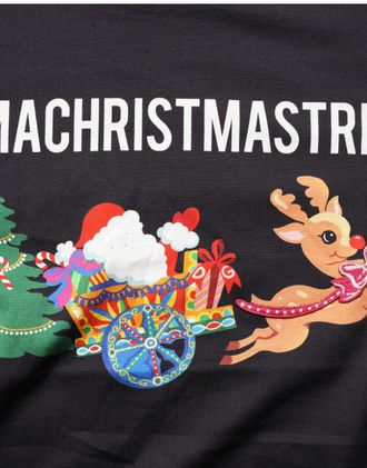 Dolce & Gabbana Christmas Graphic Print T-Shirt - Black