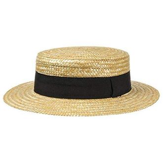 Fiebig Chapeau Gondolier pour Femmes & Hommes | Chapeau Soleil en 100% Paille | Chapeau de Canotier Made in Italy | Chapeau de Paille pour Le Printemps & l&eacute;t