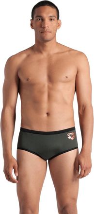 Arena Arena Herren One Mens Big Logo Low-Waist Swim Short Pool Practice Athletic Swimsuit Schwimm-Slips, Dunkles Salbei/Schwarz, 30