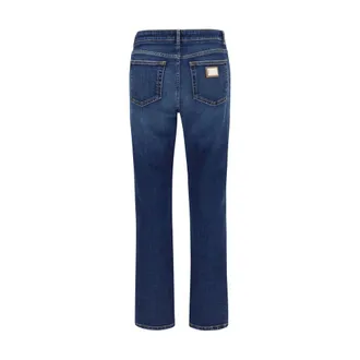 Dolce & Gabbana Womens Blue Cotton Straight-Leg Jeans Clothing