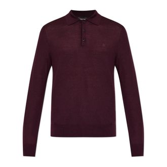 Dsquared2 Woll-Polo mit besticktem Logo - - Knitwear - Herren - Rot - 2XL