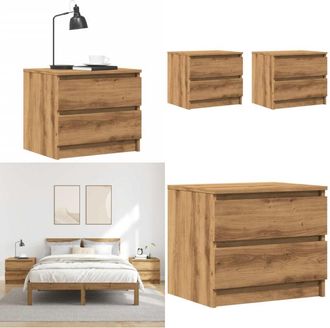 vidaXL Tables chevet 2pcs chêne artisanal 50x40x43.5cm bois ingénierie - Vidaxl
