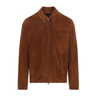 Brioni Homme, Vestes, Brun, Taille: XL Blouson en Su&egrave;de