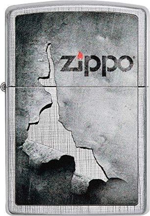 Zippo Sturmfeuerzeug - Peeled Metal Design, Linen Weave, Color Image - Nachfüllbar - Wiederverwendbar - Windfestes Design - Geschenkbox - Made in USA