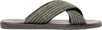 Scarosso Homme, Chaussures, Vert, Taille: 47 EU Ettore Raffia Sandales