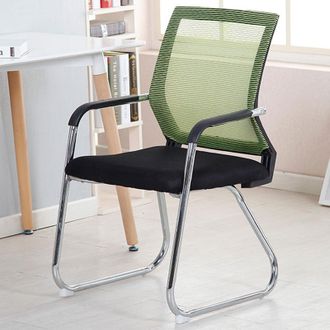 Generic Ergonomic Office Chair with Metal Base Sleek Sleigh Legs Lumbar Support Mesh Back Ideal for Home Conference Room and Guest Reception