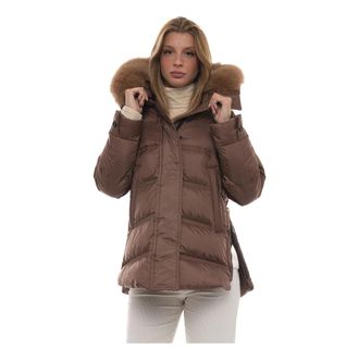 Peuterey Steppjacke mit abnehmbarem Pelzkragen - - Jackets - Damen - Braun - L