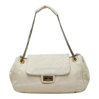 Chanel Pre-owned Matelasse 2.55 Leder Kettentasche - - Pre-owned - Damen - Wei&szlig; - ONE SIZE