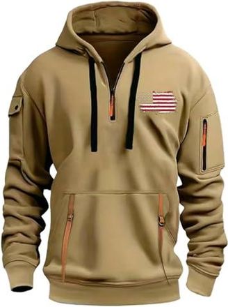 Generic Sweat &agrave; capuche l&eacute;ger uni pour homme 2026 pour homme avec fermeture &eacute;clair quart de long, pull multi-entra&icirc;nement, v&ecirc;tements dext&eacute;rieur pour int&eacute;rieur
