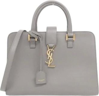 Saint Laurent Pre-owned Cabas Monogram Calf Handbag - Femme - Pre-owned - Gris - Taille: ONE Size