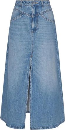 Silvian Heach Femme, Jupes, Bleu, Taille: W30 Long Skirt with Front Opening