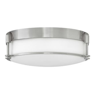 Licht-Erlebnisse Deckenleuchte Bad Glas Metall in Nickel Wei&szlig; &Oslash; 41 cm blendarm 3x E27 Badezimmerlampe Decke