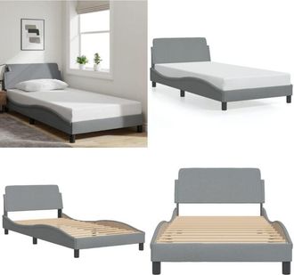 vidaXL Vidaxl - Bettgestell ohne Matratze Hellgrau 100x200 cm Stoff - Bettgestell - Doppelbett - Boxspringbetten - Lattenrost - Schlafzimmermöbel - Home &
