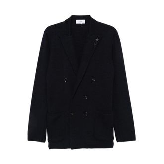 Lardini Strick-Sakko mit Doppelreiher - - Jackets - Herren - Schwarzk - XL
