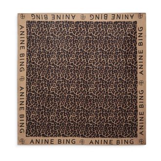 Anine Bing Leopard Print Square Scarf - - Accessories - Damen - Braun - ONE SIZE