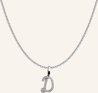 Cada Cada Kette Tiny Diamond Letter D silber
