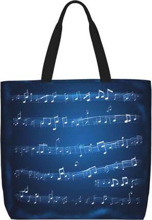 Generic Notes De Musique Bleues Sac Fourre-Tout Pliable Sacs De Courses Imperm&eacute;able Sac A Main Femmes Pour Travail Quotidienne Shopping