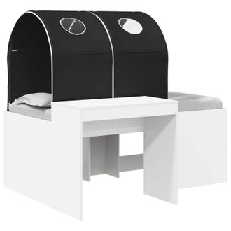 vidaXL Letto Con Tunnel 3 Pz Bianco E Nero Legno Ingegnerizzato Vidaxl