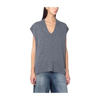 Roberto Collina Grauer Pullover Weste - - Knitwear - Damen - Grau - L