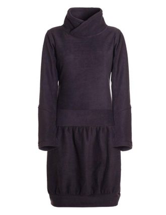 vishes Ballonkleid Warmes Fleece Winterkleid Ballonkleid mit Stehkragen und Daumenl&ouml;chern Alternative Bekleidung, Ethno, Hippie, Retro Style