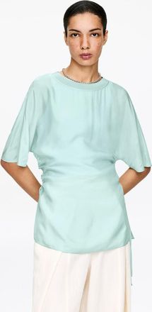 Arket Oberteil Mit Raffung -T&uuml;rkis