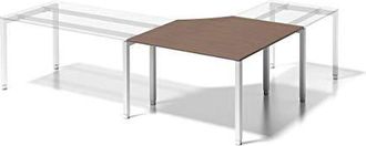 Bisley Cito Verkettungsplatte, 650-850 mm h&ouml;heneinstellbares U-Gestell, 5-Eck, Anschlu&szlig;breite 800 mm beidseitig, Metall, Wn396 Dekor Nu&szlig;baum, Gestell Verkehr