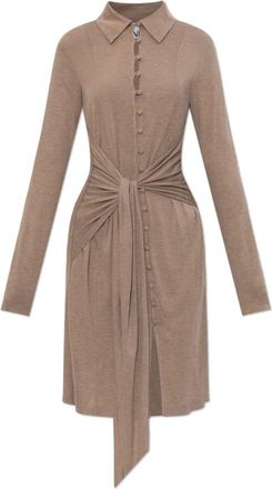 Ganni Femme, Robes, Brun, Taille: 38 FR Robe avec lien d&eacute;coratif