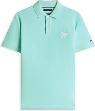 Tommy Hilfiger Poloshirt aus einem Baumwoll-Mesh mit Monogramm-Stickerei, Regular Fit in