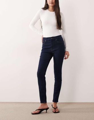Good American Good Legs - Jean skinny - Bleu fonc&eacute; d&eacute;lav&eacute;-Bleu marine