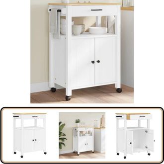 vidaXL Küchenwagen monza 60x40x90 cm Massivholz Kiefer - Holz Küchenwagen - Küchenschrank - Vintage Möbel - Kücheninsel - Mobiliar