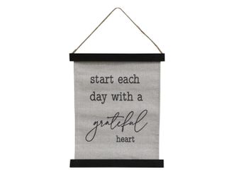 Chic Antique Wandbild kleine Leinwand mit Text Leinwand Bild Canvas mit versch. Texten und Schriften Holzrahmen/Fichte H30cm (start each day with a greatful heart)