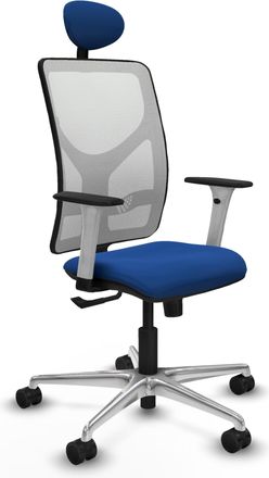 Piqueras y Crespo Computerstuhl mit wei&szlig;en und schwarzen Armlehnen, h&ouml;henverstellbarer Lendenwirbelst&uuml;tze und festem Kopfteil, ausgestattet mit Sincro 3 Positionen, Wei