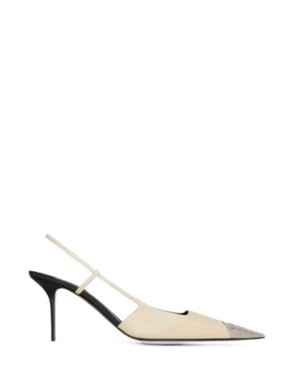 Saint Laurent Escarpins &agrave; bride arri&egrave;re en cuir Jeanne