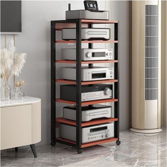 Generic audio rack hifi regal Stereo-Audio-Medienschrank mit 5/6/7 Ebenen for Wohnzimmer, B&uuml;ro, Heimkino, beweglicher Video-Rack-Turm, DVD-Plattenspielerst&auml;nd
