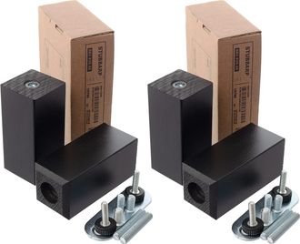 IKEA Stubbarp (Besta) Beine, Massivholz, Schwarz-Braun - 4 Stück