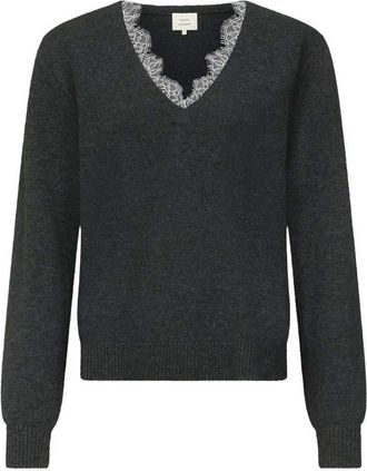 Loulou Studio V-Pullover - Grau