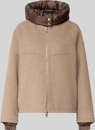 BLONDE No.8 Doubleface Wolljacke mit abnehmbarer Steppkapuze