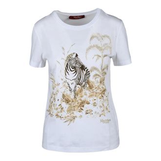 Max Mara Femme, Tops, Blanc, Taille: 42 FR Cotton T-Shirt