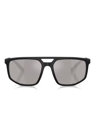 Emporio Armani lunettes de soleil &agrave; monture g&eacute;om&eacute;trique - Gris