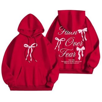 Generic Sweat &agrave; capuche &agrave; manches longues pour la Saint-Valentin 2026 pour femmes (4), Rouge, XXL