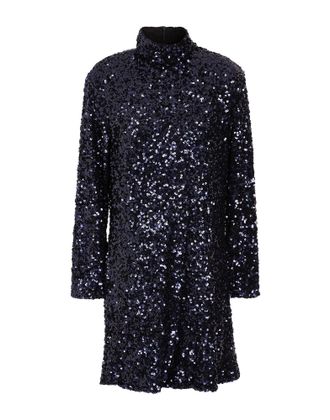 8 by YOOX SEQUIN ROLL-NECK MINI DRESS